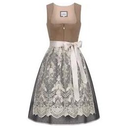 N&uuml;bler Dirndl N&Uuml;BLER "Dirndl midi Geelke", Damen, Gr. 44, EURO, braun, Obermaterial: 100% Polyester PES., Kleider