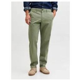 Jack & Jones Chinohose JACK & JONES "JPSTKANE DYLAN CHINO", Herren, Gr. 34, L&auml;nge 34, deep lichen gr&uuml;n, Web, Obermaterial: 98% Baumwolle, 2% Elasthan, unifarben, regular fit kn&ouml;chellang, Hosen Chinohose