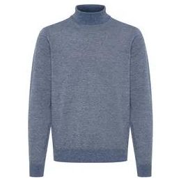 Strickfleece-Pullover Blend "Strickpullover BHBRUTON roll neck knit", Herren, Gr. XXL, blau (marineblaus), Obermaterial: 100% Polyester PES., Pullover