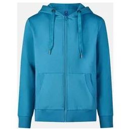 Sweatjacke SALZHAUT "Sweatjacke BREKER", Damen, Gr. M, blau (blau moon), Obermaterial: 55% Baumwolle CO. 45% Polyester PES., Sweatjacken Sweatjacke