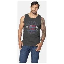 Muskelshirt Jan Vanderstorm "Tanktop BEUTE", Herren, Gr. 6XL, grau (dunkelgrau melange), Obermaterial: 70% Baumwolle CO. 30% Polyester COOLMAX PES(Coolmax)., Tops