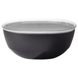 Schale Mepal "Servierschale mit Deckel Silueta 5000 ml", schwarz (nordic schwarz), L:30,1cm, Sch&uuml;sseln, Salatsch&uuml;ssel Servierschale