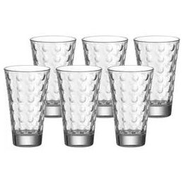 Glas Leonardo "Trinkgl&auml;ser Optic 200 ml 6er Set transparent", bunt (transparent), Glas, Trinkgef&auml;&szlig;e, Kaffeetasse
