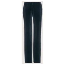 Madeleine Mode Palazzohose MADELEINE "Samthose Elegante Hose mit luxuri&ouml;sem Touch", Damen, Gr. 36, N-Gr, blau (marine), Obermaterial: 92% Polyester PES. 8% Elasthan EL., Modern, Hosen Palazzohose, Samthose mit weitem Bein