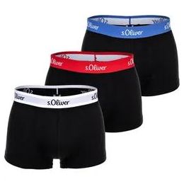 Boxershorts s.Oliver "Boxershort 3er Pack", Herren, Gr. XL, schwarz (schwarz kontrast), Obermaterial: 92% Baumwolle CO. 8% Elasthan EL., Unterhosen