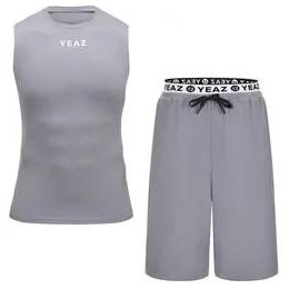 Sportanzug YEAZ "Set INSTRUCTOR", Herren, Gr. S, grau, Obermaterial: 85% Polyester PES. 15% Elasthan EL., Sportanz&uuml;ge