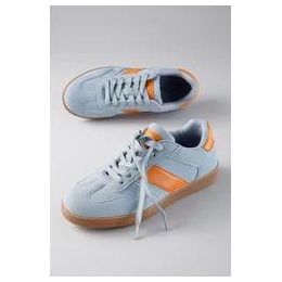 Sneaker ANISTON SHOES, Damen, Gr. 38, hellblau, orange, Lederimitat, Schuhe Skaterschuh Sneaker low Retrosneaker, Freizeitschuh, Halbschuh, Schn&uuml;rschuh - NEUE KOLLEKTION, Topseller