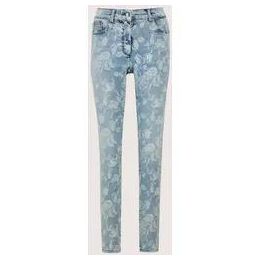 Madeleine Mode Regular-fit-Jeans MADELEINE "Jeans Schlanke Five-Pocket mit Unikat-Print", Damen, Gr. 34, N + K Gr, blau, Obermaterial: 84% Baumwolle CO. 13% Polyester PES. 3% Elasthan EL., Modern, normal, Jeans