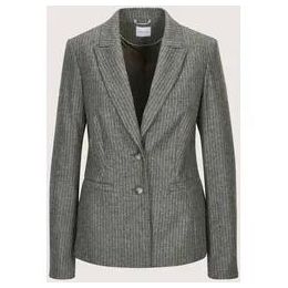 Madeleine Mode Jackenblazer MADELEINE "Blazer Eleganter Einreiher mit Kreidestreifen", Damen, Gr. 40, wei&szlig; (bleigrau, wollwei&szlig;, melange), Obermaterial: 67% Wolle mw. 30% Polyamid PA. 3% sonstige Fasern AF., Modern, tailliert, Blazer, Stilvolles Kreidestreifen-Design