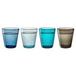 Glas Leonardo "Trinkglas-Set 4-teilig BURANO 330 ml bunt", bunt, 4 tlg., Glas, Trinkgef&auml;&szlig;e, GlaeserSet Trinkglas Wasserglas