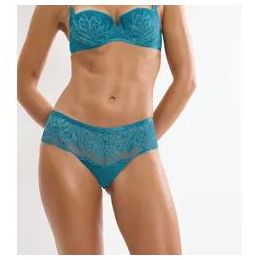 Hipster Triumph "Crazy Stupid Love", Damen, Gr. 46, arizona blau, Mesh, Spitze, Obermaterial: 75% Polyamid, 25% Elasthan, k&ouml;rpernah, Unterhosen, Spitze vorn, Mesh hinten, figurbetonte Passform