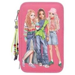 Buntstift Depesche "3-Fach Federtasche mit Stifte TOPModel 20,5 x 14,3 cm pink", Kinder, pink, Kunststoff, Stifte