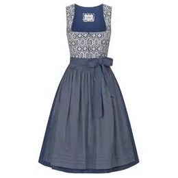 N&uuml;bler Dirndl N&Uuml;BLER "Dirndl midi Gudrun", Damen, Gr. 46, EURO, blau, Obermaterial: 100% Baumwolle CO., Kleider