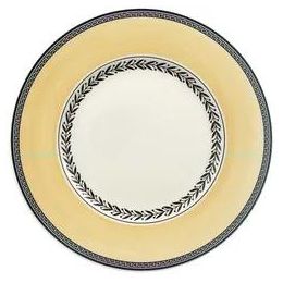 Villeroy & Boch Fr&uuml;hst&uuml;cksteller VILLEROY & BOCH "Fr&uuml;hst&uuml;cksteller Audun Fleur &oslash; 21,6 cm wei&szlig;-grau-gelb", bunt (wei&szlig;, grau, gelb), Speiseteller
