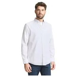 Langarmhemd Tom Tailor, Herren, Gr. L, N-Gr, wei&szlig;, Web, Obermaterial: 50% Baumwolle, 50% Lyocell, unifarben, regular fit normal, ohne Ausschnitt, Manschette, Hemden, mit Manschetten