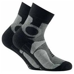 Kurzsocken Rohner SOCKS "Socken Trekking Quarter 2-er pack 2er Pack", Herren, Gr. 35-38, grau, Obermaterial: 38% Baumwolle CO. 25% Wolle mw. 25% Polyacryl PAN. 10% Polyamid PA. 2% Elasthan EL., Socken