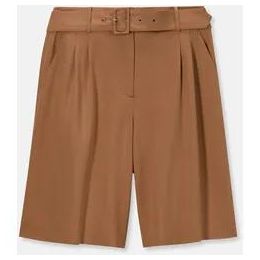 Madeleine Mode Bermudas MADELEINE "Bermuda Elegante Bermuda", Damen, Gr. 34, N + K Gr, braun (haselnuss), Obermaterial: 67% Viskose CV. 28% Lyocell CLY. 5% Leinen LI., Modern, normal, Hosen Bermudas