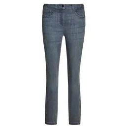 7/8-Hose GOLDNER "Kurzgr&ouml;&szlig;e Verk&uuml;rzte Jeanshose ANNA", Damen, Gr. 22, K-Gr, grau (hellgrau), Obermaterial: 97% Baumwolle CO. 3% Elasthan EL., Hosen 7/8-Hose