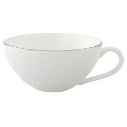 Villeroy & Boch Tasse VILLEROY & BOCH "Teetasse Anmut Platinum No.1 140 ml wei&szlig;", wei&szlig;, Porzellan, Trinkgef&auml;&szlig;e, Tasse