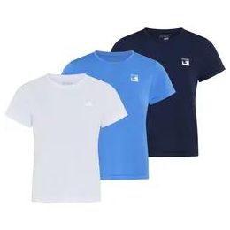 Kurzarmshirt OCEAN SPORTSWEAR, Damen, Gr. 38, himmelbau_navy_wei&szlig;, Jersey, Obermaterial: 100% Polyester, unifarben, figurbetont h&uuml;ftlang, Rundhals, Shirts, figurbetonte Passform, h&uuml;ftlange Schnittform, Kurzarm, UV-sch&uuml;tzend