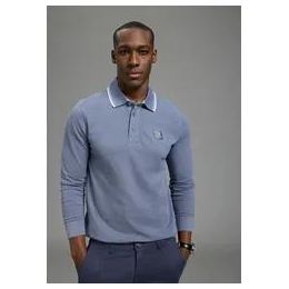 Langarm-Poloshirt DELMAO "Neue Kollektion", Herren, Gr. 4XL (68/70), grau, Piqu&eacute;, Obermaterial: 100% Baumwolle, unifarben, schmal, angesetztes B&uuml;ndchen, Shirts, schmale Passform, Langarm, unifarben, aus Piqu&eacute;-Material