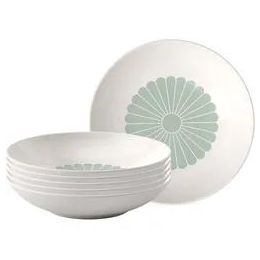 Villeroy & Boch Pastateller VILLEROY & BOCH "Pastaschalen Fleur Couleur &oslash; 24 cm 6er Set", gr&uuml;n (vert), L:24cm, Speiseteller