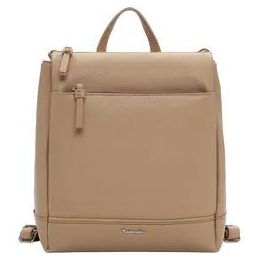 Rucksack Tamaris "Rucksack TAS Kennia", Damen, Gr. B/H/T: 25cm x 28cm x 16cm, beige (sand 420), Obermaterial: 60% Polyurethan PU. 40% Polyester PES., Rucks&auml;cke Rucksack