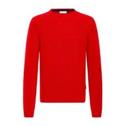 Strickfleece-Pullover Casual Friday "Strickpullover CFKarl", Herren, Gr. S, rot (ribbon rot), Obermaterial: 80% Wolle WO. 20% Polyamid PA., Pullover