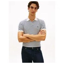 Poloshirt Tommy Hilfiger "LIQUID COTTON REGULAR SEASONAL", Herren, Gr. S, ivory petal, carbon navy, Jersey, Obermaterial: 100% Baumwolle, normal h&uuml;ftlang, Rippb&uuml;ndchen, Shirts, mit Logostickerei