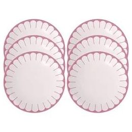 Villeroy & Boch Speiseteller VILLEROY & BOCH "Speiseteller Fleur Couleur &oslash; 26,6 cm 6er Set", pink (cassis), L:26,6cm, Speiseteller, Speiseteller