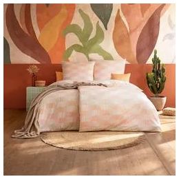 Bettw&auml;sche Estella "Damian", 450, apricot, B/L: 155cm x 220cm, 1 Stk., 1 Stk., Mako-Interlock-Jersey, B/L: 80cm x 80cm, 2 tlg., Mako-Interlock-Jersey, Obermaterial: 100% Baumwolle, Bettw&auml;sche, Bettw&auml;sche, Feinster Mako-Interlock-Jersey