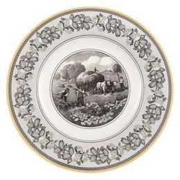 Villeroy & Boch Speiseteller VILLEROY & BOCH "Speiseteller Audun Ferme &oslash; 27,1 cm wei&szlig;-grau-gelb", bunt (wei&szlig;, grau, gelb), L:27,1cm, Speiseteller, Speiseteller
