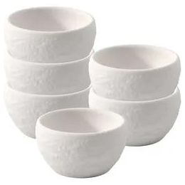 Villeroy & Boch Eierbecher VILLEROY & BOCH "Eierbecher Manufacture Rock Blanc &oslash; 4,8 cm 6er Set wei&szlig;", wei&szlig;, Porzellan, Eierbecher