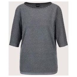 Madeleine Mode 3/4-Arm-Shirt MADELEINE "Shirt Sweatshirt mit Fledermaus-&Auml;rmeln", Damen, Gr. 36, schwarz (schwarz, grau), Obermaterial: 54% Viskose CV. 45% Polyester PES. 1% Elasthan EL., Modern, normal, U-Boot-Ausschnitt, Shirts 3/4-Arm-Shirt