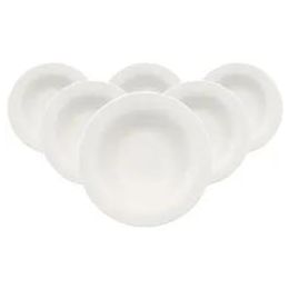 Villeroy & Boch Suppenteller VILLEROY & BOCH "Suppenteller New Cottage Basic &oslash; 23,1 cm 6er Set wei&szlig;", wei&szlig;, Speiseteller