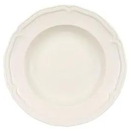 Villeroy & Boch Suppenteller VILLEROY & BOCH "Suppenteller Manoir &oslash; 22,8 cm wei&szlig;", wei&szlig;, Speiseteller