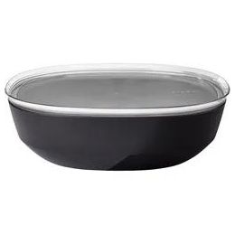 Schale Mepal "Servierschale mit Deckel Silueta 4000 ml", schwarz (nordic schwarz), L:30,1cm, Sch&uuml;sseln, Salatsch&uuml;ssel Servierschale