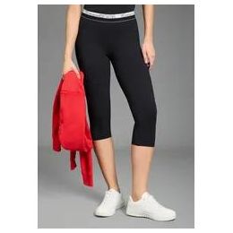 3/4-Leggings Kangaroos, Damen, Gr. 34, N-Gr, schwarz, Jersey, Obermaterial: 95% Baumwolle, 5% Elasthan, k&ouml;rpernah 3/4-L&auml;nge, Hosen, Jerseyhose in 3/4-L&auml;nge, k&ouml;rpernahe Passform, mit Gummizug am Bund