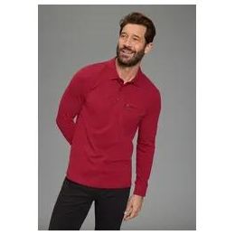 MAN'S WORLD Langarm-Poloshirt MAN'S WORLD "Neue Kollektion", Herren, Gr. 4XL (68/70), bordeaux, Piqu&eacute;, Obermaterial: 100% Baumwolle, unifarben, Basic, schmal, angesetztes B&uuml;ndchen, Shirts, schmale Passform, Langarm, mit Rei&szlig;verschlusstasche