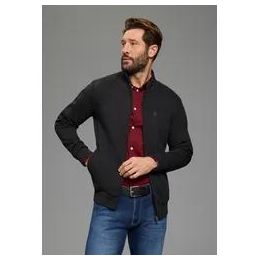 MAN'S WORLD Sweatjacke MAN'S WORLD, Herren, Gr. 4XL (68/70), schwarz, angeraute Sweatware, Obermaterial: 60% Baumwolle, 40% Polyester, unifarben, Basic, regular fit, hoch geschlossener Ausschnitt, Sweatjacken Sweatjacke, Stehkragen und dezentem Logodruck