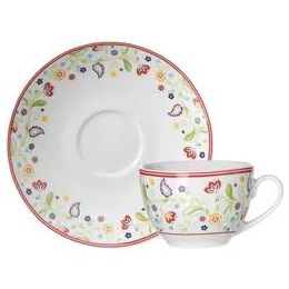 Ritzenhoff & Breker Tasse RITZENHOFF & BREKER "Kaffeetasse mit Untertasse Shanti 220 ml bunt", bunt, 2 tlg., Porzellan, Trinkgef&auml;&szlig;e, Tasse