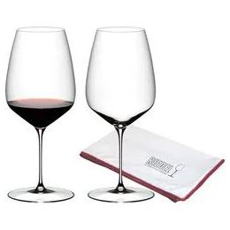 Rotweinglas "Cabernet / Merlot Weingl&auml;ser + Poliertuch Veloce 829 ml 2er Set transparent", bunt (transparent), Glas, RIEDEL THE WINE GLASS COMPANY, Trinkgef&auml;&szlig;e, Rotweinglas
