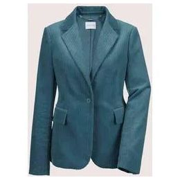 Madeleine Mode Jerseyblazer MADELEINE "Cordblazer Klassischer Cordblazer mit Reverskragen", Damen, Gr. 36, blau (blaugrau), Obermaterial: 98% Baumwolle CO. 2% Elasthan EL., Modern, normal, Blazer, Cord