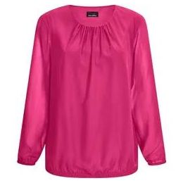 Klassische Bluse GOLDNER "Kurzgr&ouml;&szlig;e Jerseybluse mit Falten-Details", Damen, Gr. 23, pink, Obermaterial: 67% Polyester PES. 30% Viskose CV. 3% Elasthan EL., Modisch, Blusen, Rundhalsausschnitt