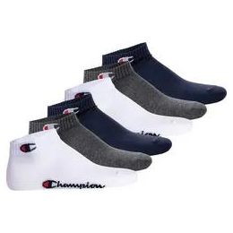 Kurzsocken Champion "Socken 6er Pack", Herren, Gr. 43-46, bunt (blau, wei&szlig;, grau), Obermaterial: 71% Baumwolle CO. 23% Polyester PES. 4% Polyamid PA. 2% Elasthan EL., Socken