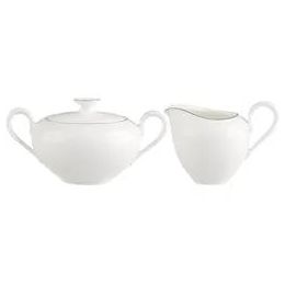 Villeroy & Boch Milch- und Zuckerset VILLEROY & BOCH "Milch- und Zucker-Set Anmut Platinum No.1 2er Set wei&szlig;", wei&szlig;, Porzellan, Geschirr-Sets