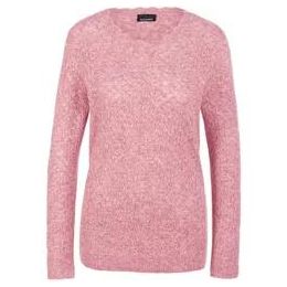 Strickpullover GOLDNER "Femininer Ajourpullover aus hochwertigem Melange-Garn", Damen, Gr. 42, rosa (ros&eacute;, melange), Obermaterial: 68% Polyacryl PAN. 12% Polyester PES. 11% Polyamid PA. 6% Wolle WO. 3% Elasthan EL., eng Rippe, Pullover Strickpullover, Sehr gut kombinierbares Wohlf&uuml;hlst&uuml;ck