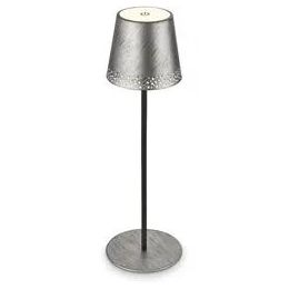 Briloner LEUCHTEN LED Tischleuchte "KIKI", antik, silber, 1, &Oslash; 12cm H: 38cm, 1 Stk., Leuchten, mit Akku, h&ouml;henverstellbar, USB-C, warmwei&szlig;, IP44, schwarz-holz, 38 cm, LED Tischleuchte