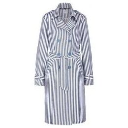 Madeleine Mode Langmantel MADELEINE "Trenchcoat Trenchcoat mit Streifen", Damen, Gr. 34, wei&szlig; (wollwei&szlig;, rauchblau), Obermaterial: 100% Baumwolle CO., Modern, M&auml;ntel
