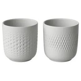 Villeroy & Boch Becher VILLEROY & BOCH "Becher Manufacture Collier 290 ml 2er Set", wei&szlig; (blanc), 2 tlg., Porzellan, Trinkgef&auml;&szlig;e, Becher